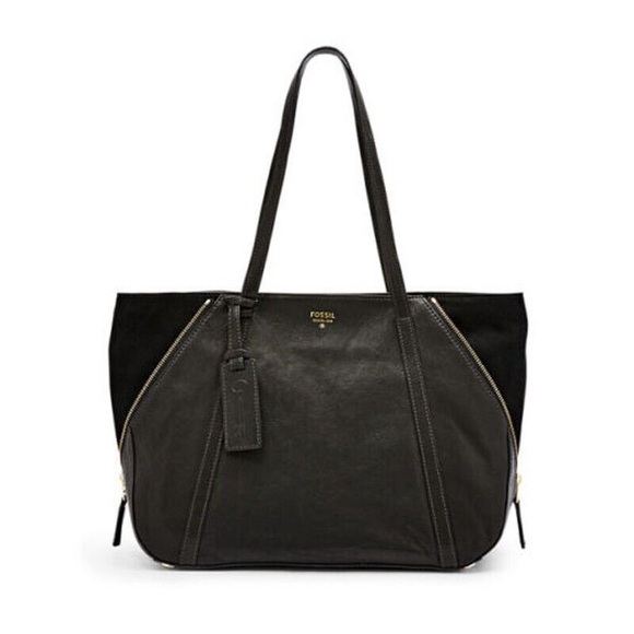 Fossil | Bags | Fossil Womens Gwen Large Leather Tote Bag Black | Poshmark